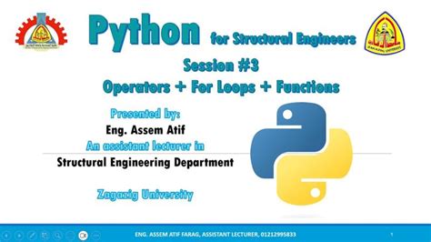 assem farag m sc on linkedin python for structural engineers session 3 operators for