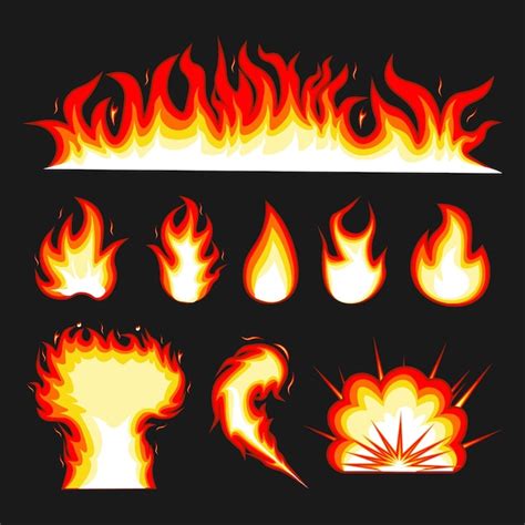 Premium Vector Fire Vector Collection Set Element Clip Art
