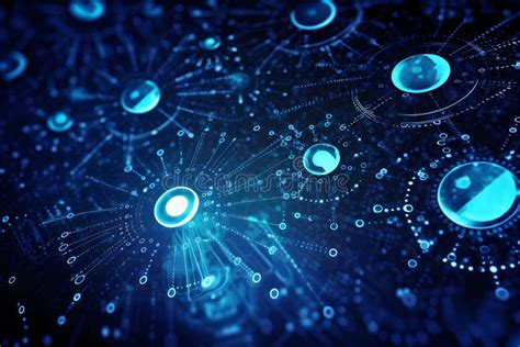 Blue Digital Cyberspace And Digital Data Network Connections Concept Neural Network Ai