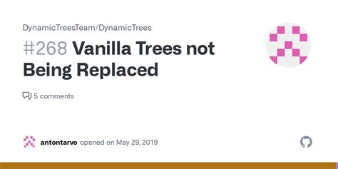 Vanilla Trees Not Being Replaced Issue Dynamictreesteam Dynamictrees Github