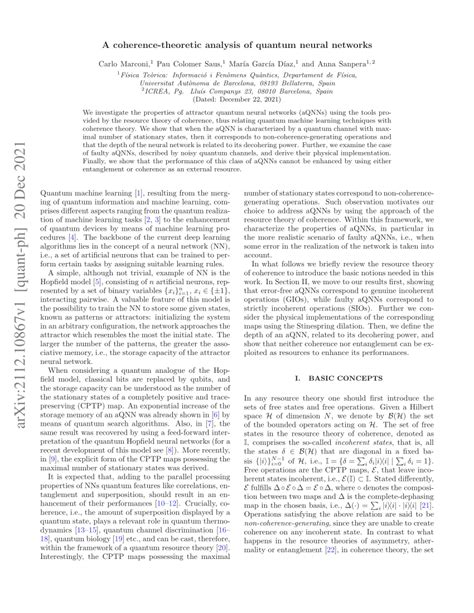 Pdf A Coherence Theoretic Analysis Of Quantum Neural Networks