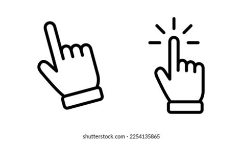 Hand Pointer Cursor Icons Set Clicking Stock Vector Royalty Free Shutterstock