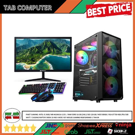 Jual Pc Gaming Intel Core I Ram Gb Vga Gb Monitor Inch Saip Pakai Gaming Dan