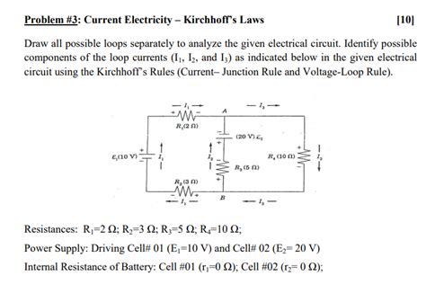 Solved Problem 3 Current Electricity Kirchhoff S Laws Chegg Com