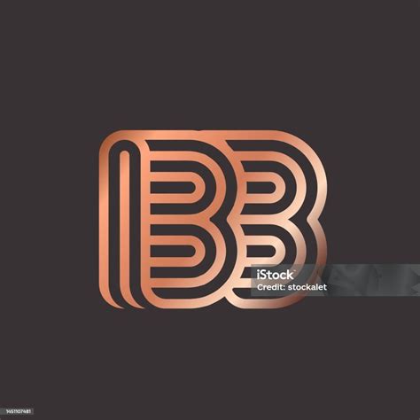 Bb 모노그램 로고 겹치는 줄 대문자 B 기하학적 글꼴 아이콘입니다 0명에 대한 스톡 벡터 아트 및 기타 이미지 0명 금색