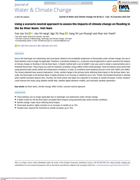 Pdf Using A Scenario Neutral Approach To Assess The Impacts Of