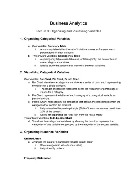 Lecture 3 Organizing And Visualizing Variables Business Analytics