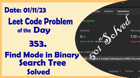 501 Find Mode In Binary Search Tree C Leetcode Daily