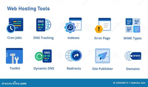 Web Server Tools Icon Set Collection For Cron Jobs MIME Type Dynamic
