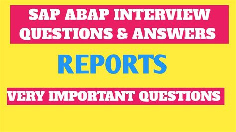 Sap Interview Questionsreports Interview Questions In Sap Abapinterviewpreparation Youtube