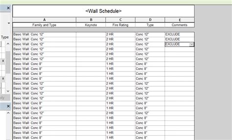 Solved Hide Rows In Wall Schedule Autodesk Community