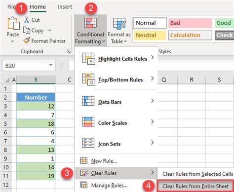How To Remove Conditional Formatting Excel