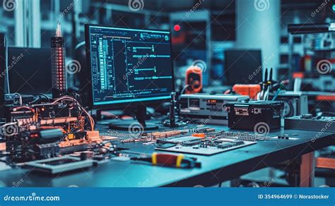 A Robotics Lab With Circuits Soldering Tools And A Programming Stock