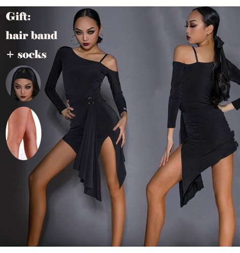 라인댄스복상의 여성용 라틴 댄스 경연 대회 드레스 긴팔 루즈 연습복 차차 탱고 스바바 Dqs8220 신제품 티몬