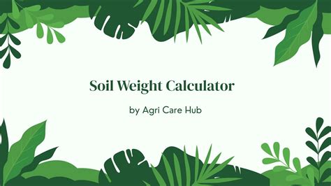 Soil Weight Calculator Accurate Soil Mass Tool