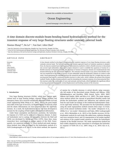 Pdf A Time Domain Discrete Module Beam Bending Based Hydroelasticity