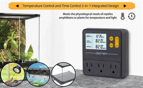 Digiten Temperature Controller With Timer Reptile Thermostat Timer Day