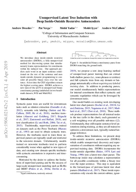 Pdf Unsupervised Latent Tree Induction With Deep Inside Outside