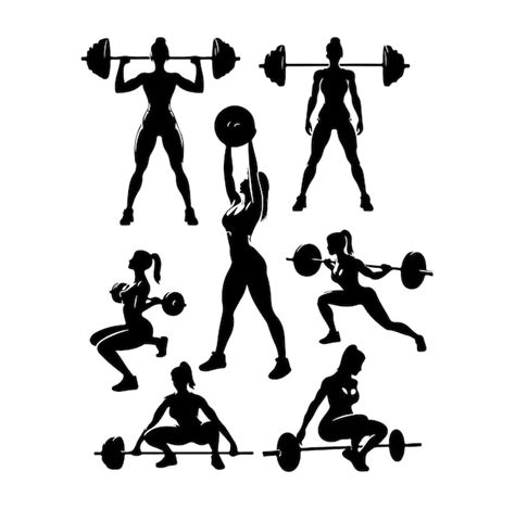 Premium Vector Collection Of Fitness Woman Silhouettes