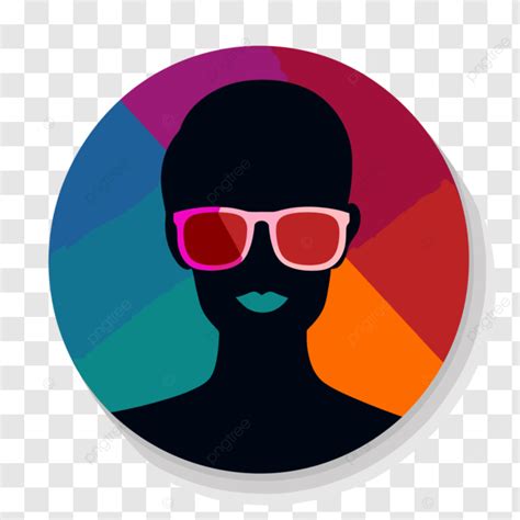 선글라스를 낀 여자 벡터 흰색 배경에 유행하는 단순한 다채로운 아이콘 그림자 없음 작은 프레임 중앙 Png 일러스트 및 벡터 에 대한 무료 다운로드 Pngtree