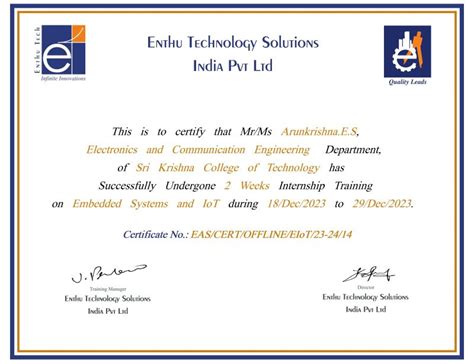 Arunkrishna E S On Linkedin Esp32 Internship Enthu