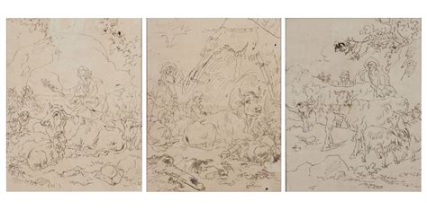 Francesco Londonio 17231783 Series Of Three Drawings Ref100073