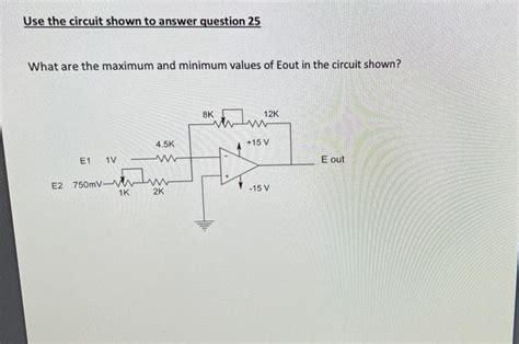 Solved Use The Circuit Shown To Answer Question What Are Chegg