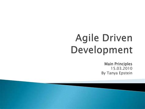 agile driven development main principles ppt