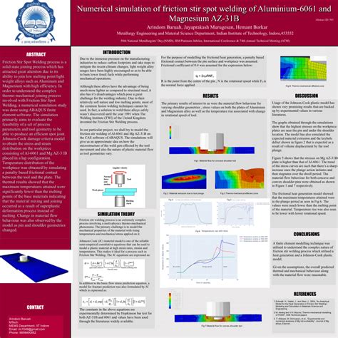 Pdf Numerical Simulation Of Friction Stir Spot Welding Of Lightweight Alloys