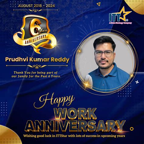 🎉 Celebrating 6 Amazing Years With Prudhvi Reddy 🎉 Today Marks A Significant Milestone In