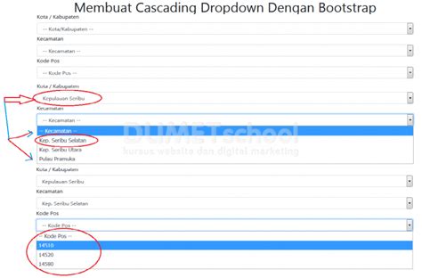 2 Cascading Dropdown Dengan Bootstrap Kursus Web Design Private
