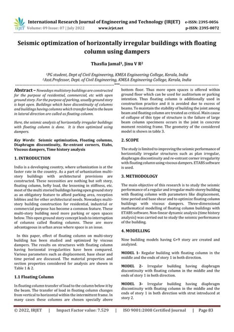 Seismic Optimization Of Horizontally Irregular Buildings With Floating