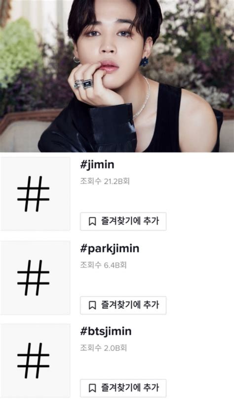 방탄소년단 지민 틱톡 해시태그 합 294억뷰 세계 인물 1위 소셜미디어 제왕