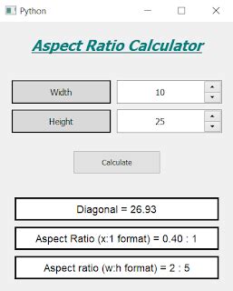 Aspect Ratio Calculator