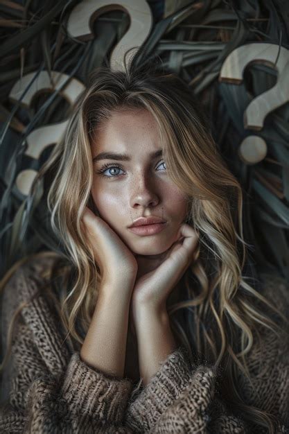Premium Photo A Woman With A Question Mark Expression On Her Face