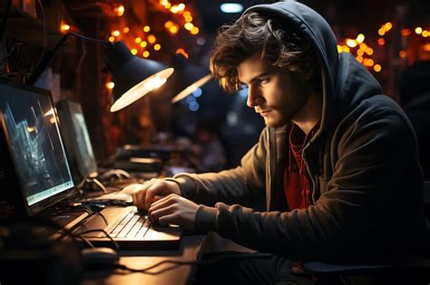 Premium Photo Man Working At Desk In The Office