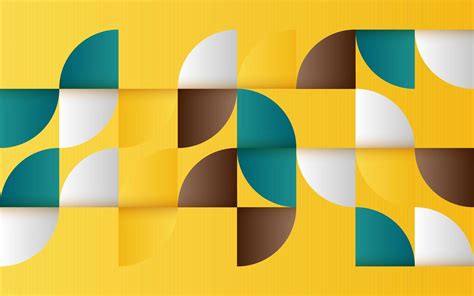 Mid Century Geometric Abstract Pattern With Simple Shapes And Beautiful