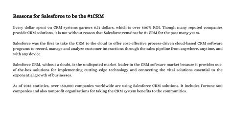 PPT Process Driven CRM Salesforce Benefits Of Salesforce CRM World S CRM QR