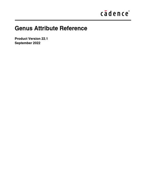 genus attribute reference manual pdf trademark copyright