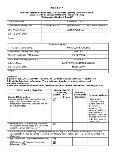 October 11 Science4 Quarter 3 Week1 Validation Tool Word Format Contextualized Learning