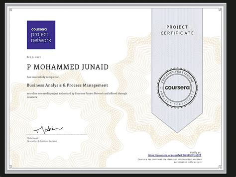 Mohammed Junaid On Linkedin Connections Coursera Completioncertificate Businessanalysis