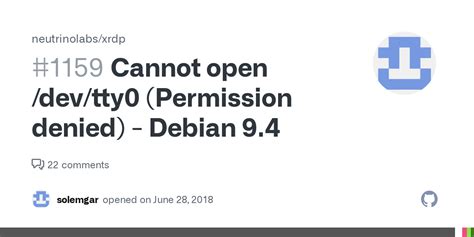 Cannot Open Devtty0 Permission Denied Debian 94 · Issue 1159