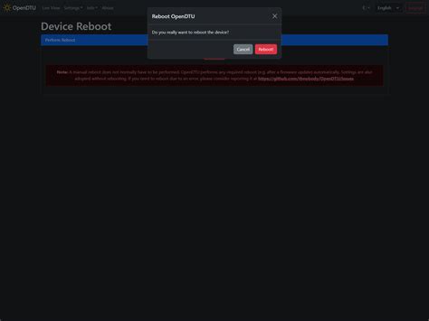 device reboot opendtu documentation