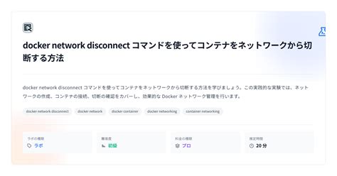 Docker Network Disconnect コマンドを使ってコンテナをネットワークから切断する方法 Labex