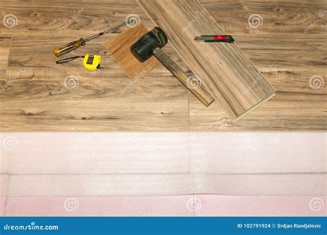 Insulation Of The House With Styrofoam Scaffold On Building Stock