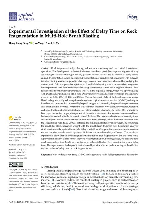 Pdf Experimental Investigation Of The Effect Of Delay Time On Rock
