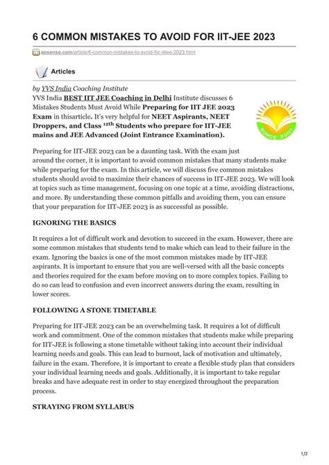 Ppt 6 Common Mistakes To Avoid For Iit Jee Powerpoint Presentation Free Download Id11931050