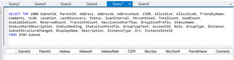 Swql About Ipam Subnet Not Working Solarwinds Sdk The Solarwinds