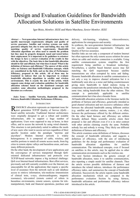 Pdf Design And Evaluation Guidelines For Bandwidth Allocation