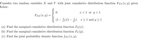 Consider Two Random Variables X And Y With Joint